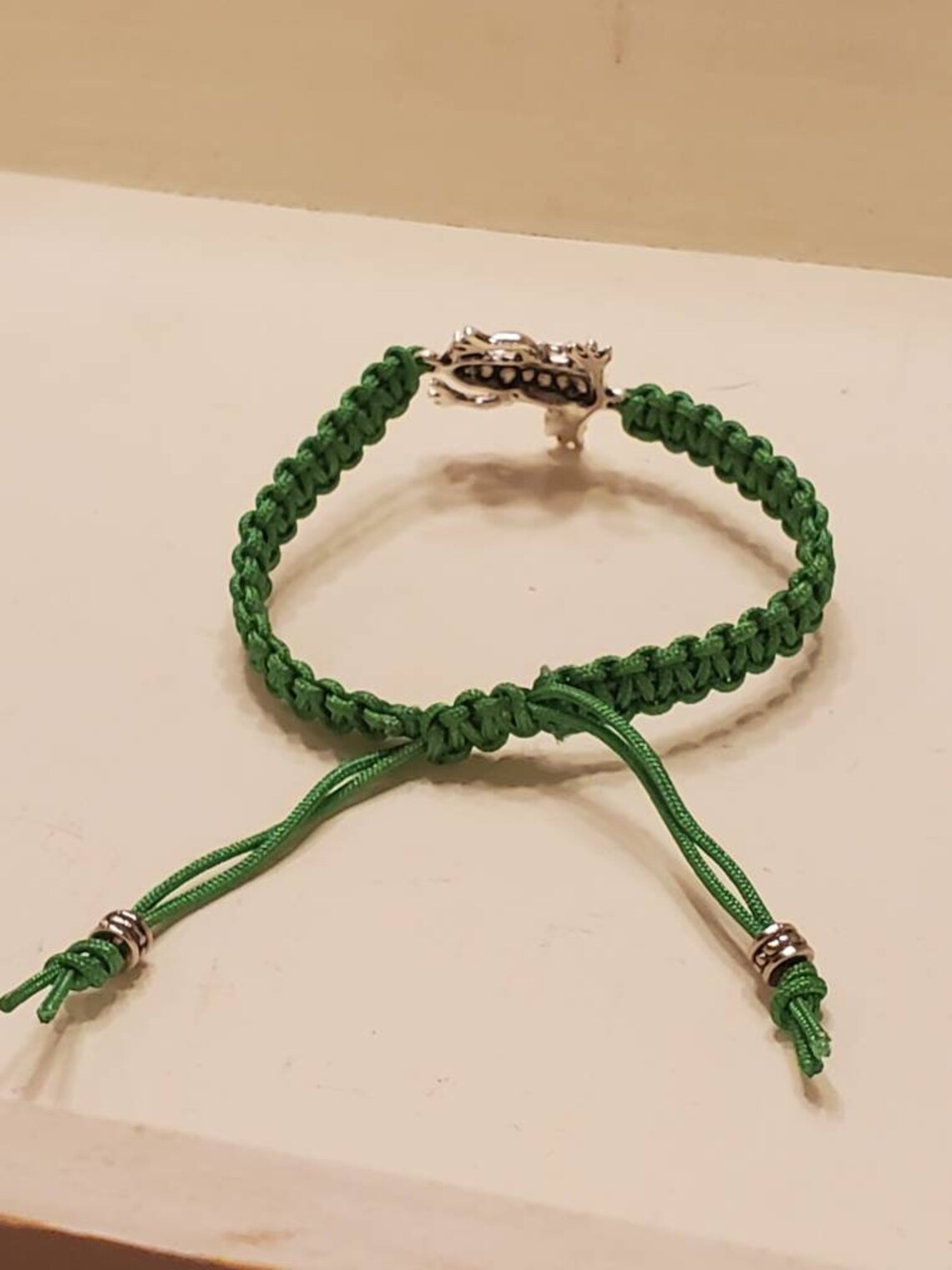 Frog Connector Green Macrame Bracelet With Adjustable Sliding - Etsy
