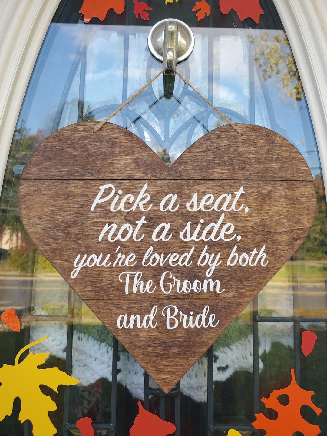 Pick a Seat Not a Side You're Loved by Both the Groom & Bride, Wooden ...
