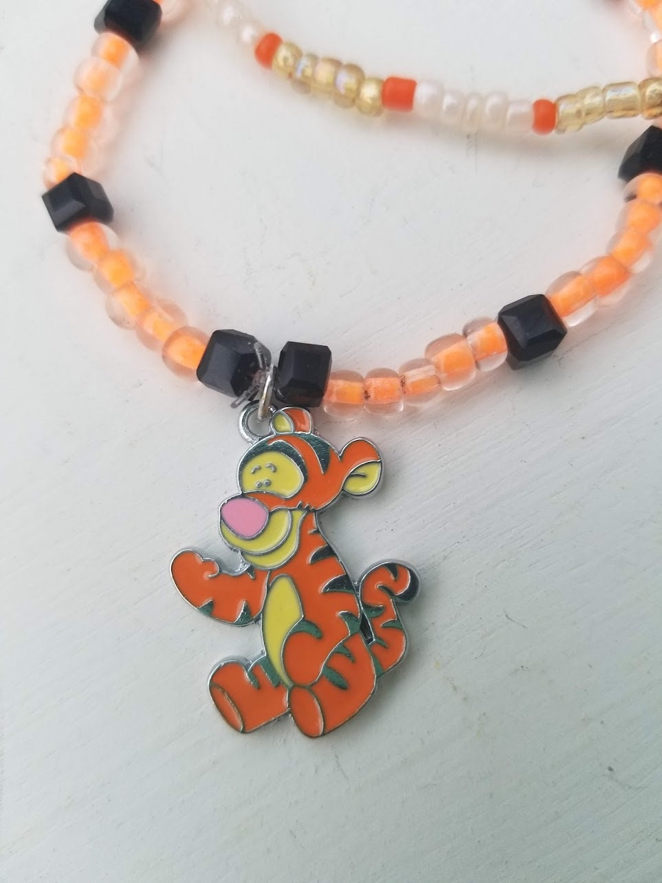 Disney's Tigger Charm Stretch Bracelet Set Glass Beads - Etsy