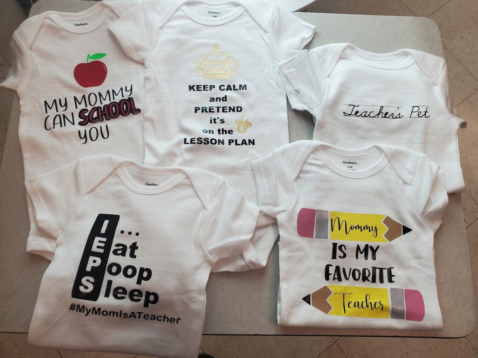 Baby Onesies® or Bodysuit, Pregnant or Expecting Teacher Present, New ...