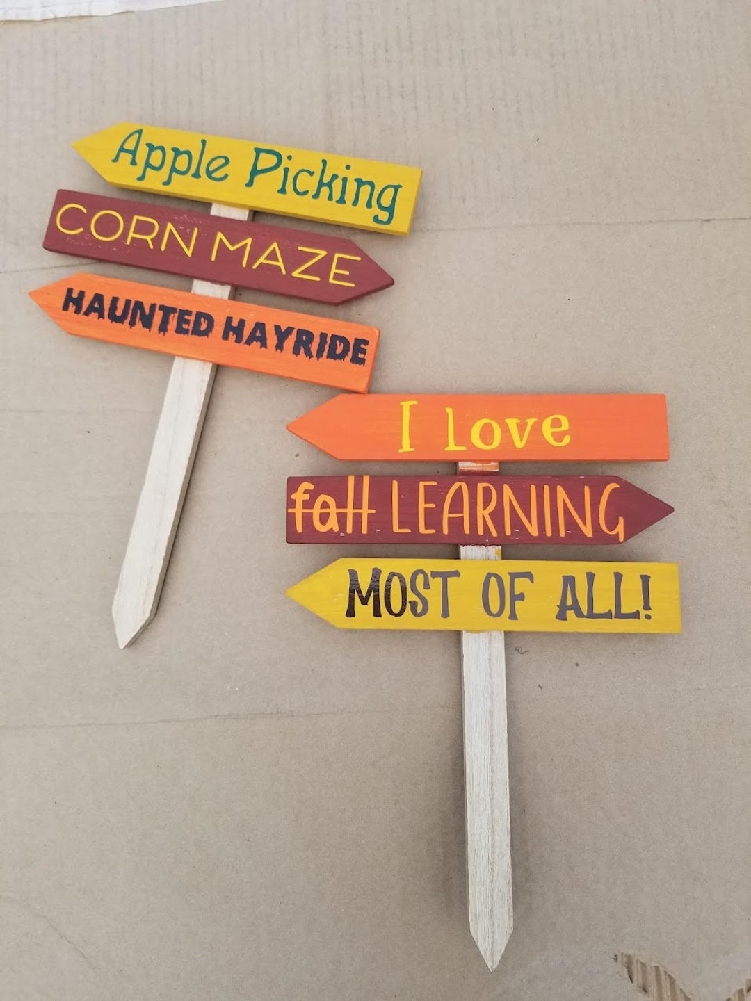 Handpainted Autumn or Halloween Signpost for Front Door Porch Classroom ...