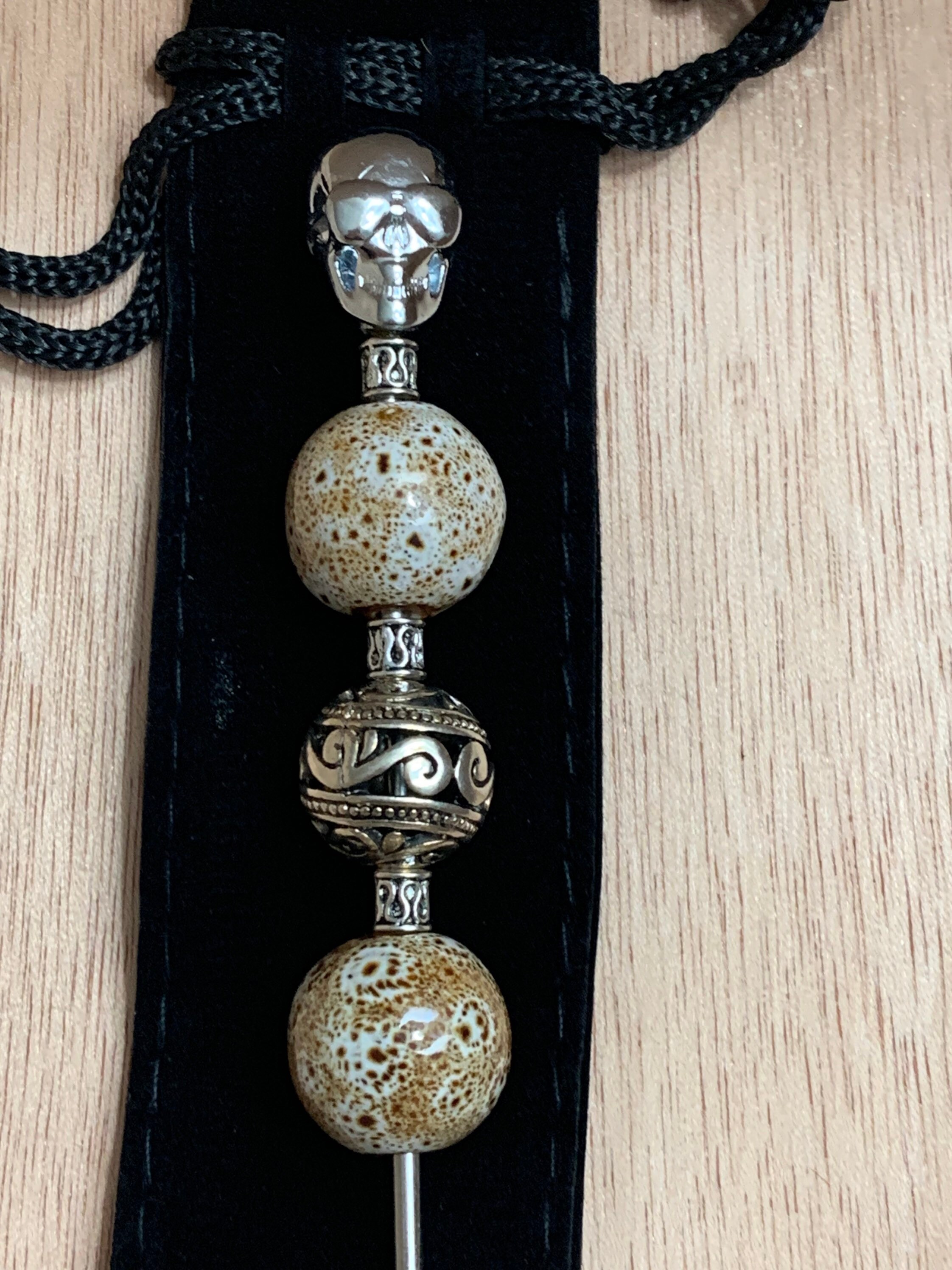 Skull Head Cigar Nubber, Stainless Steel, Beaded Cigar Pick ...