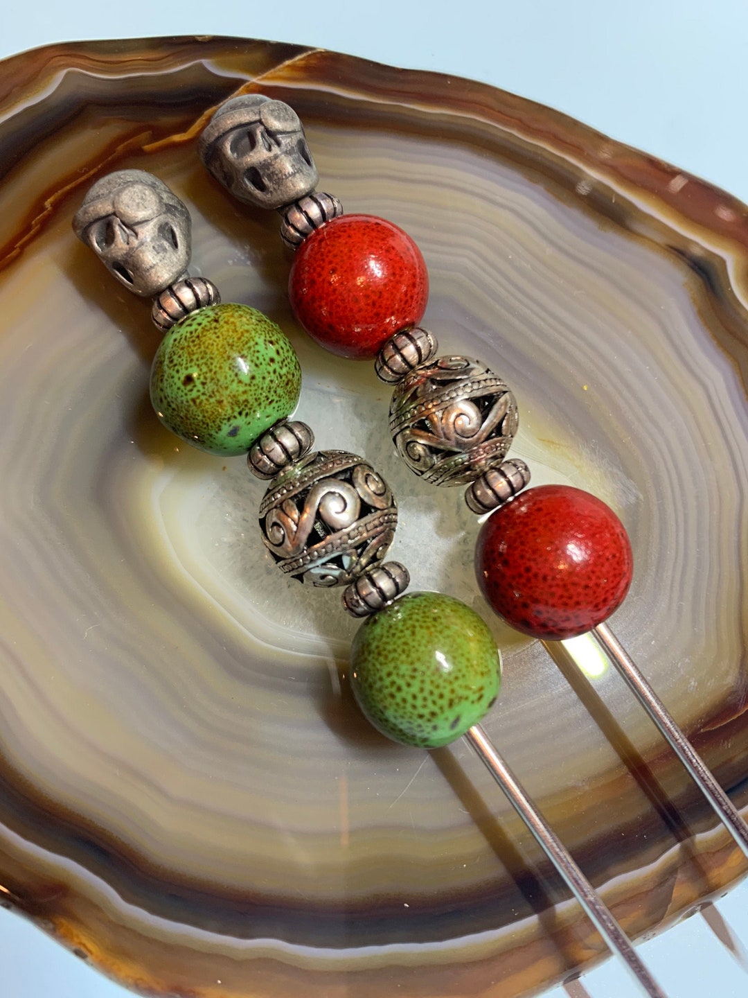 Skull Head Cigar Nubber, Stainless Steel, Beaded Cigar Pick ...