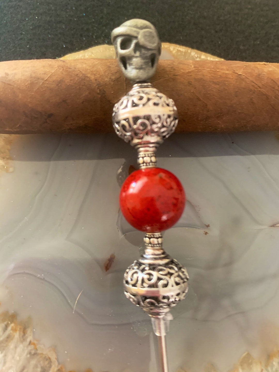 Skull Head Cigar Nubber, Stainless Steel Cigar Pick, Customizable, Men ...