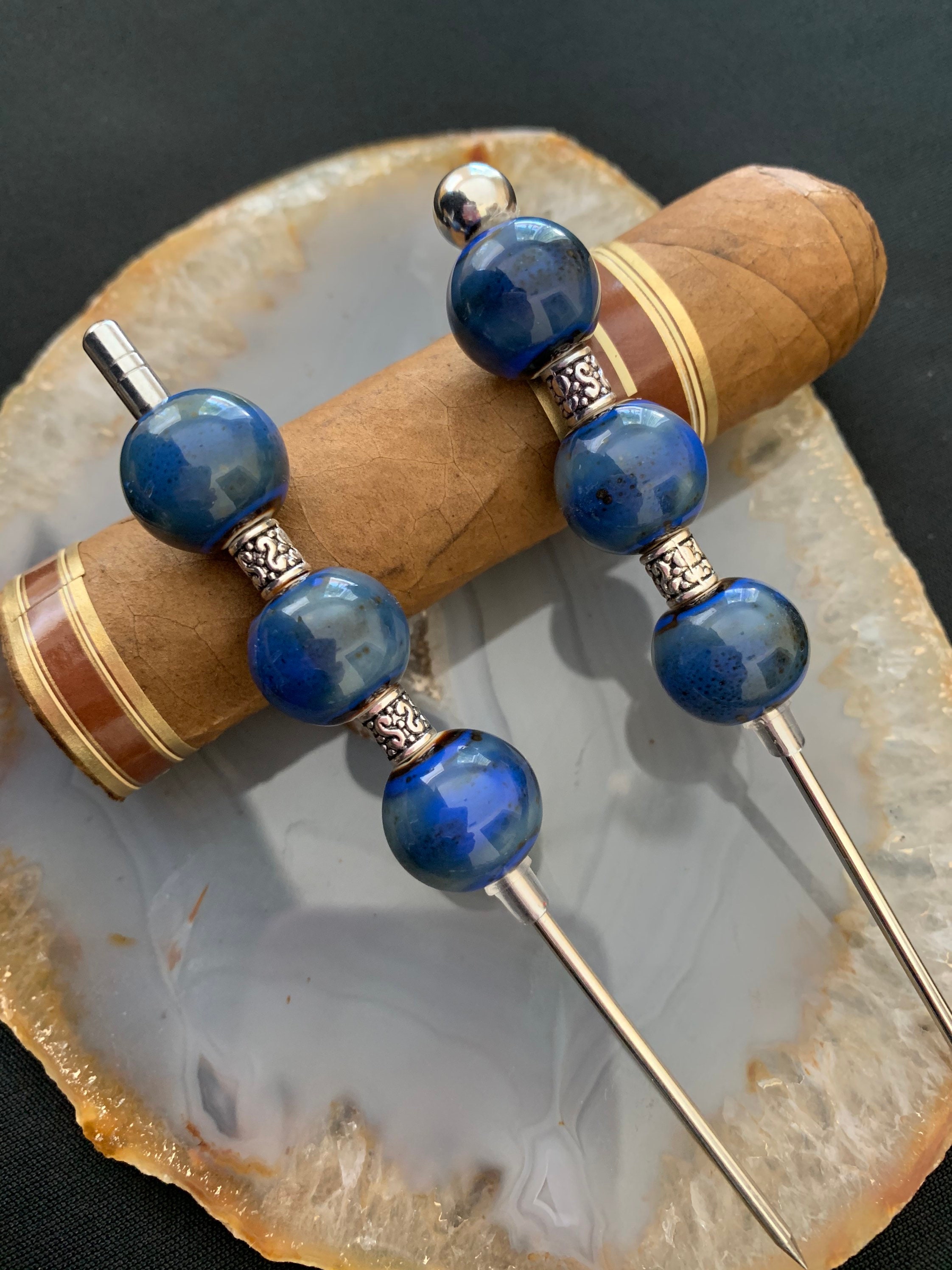 Cigar Nubber, Stainless Steel, Beaded Cigar Pick, Customizable, Men and ...