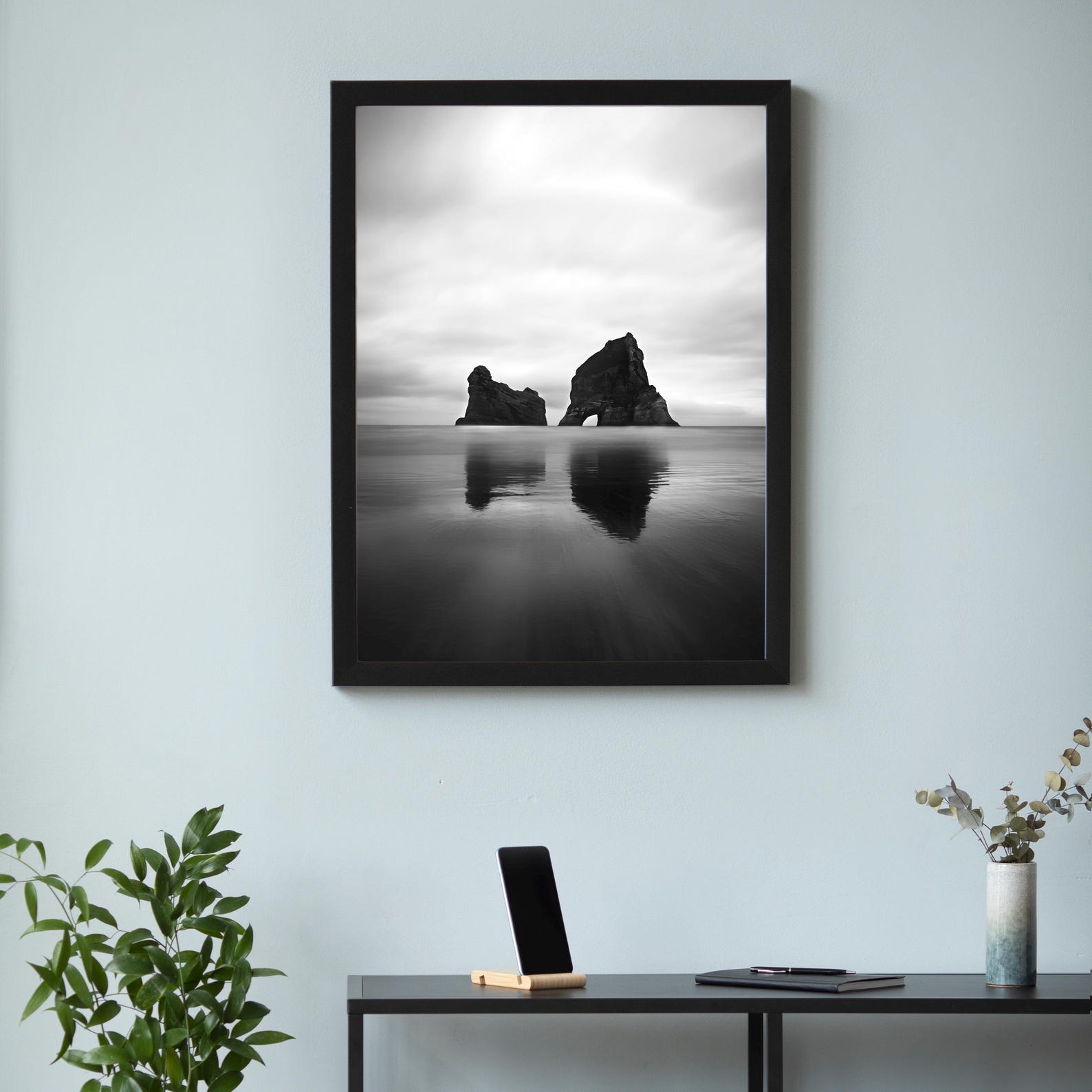 Two Rocks, New Zealand, Beach Photography, Long Exposure, Minimal ...