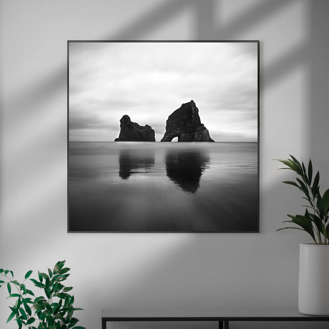 Two Rocks, New Zealand, Beach Photography, Long Exposure, Minimal ...