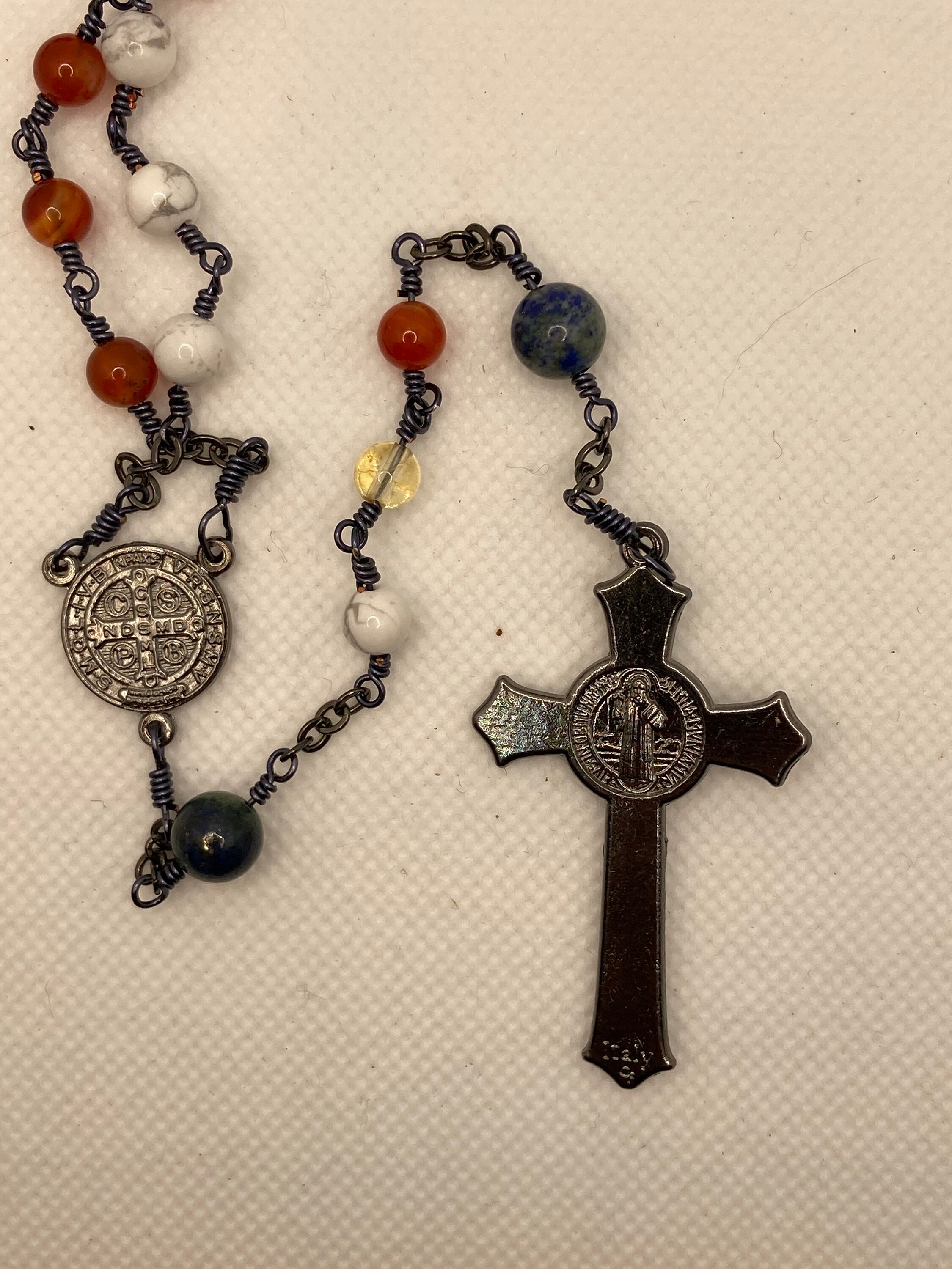 World Mission Rosary With Gunmetal St Benedict Set - Etsy
