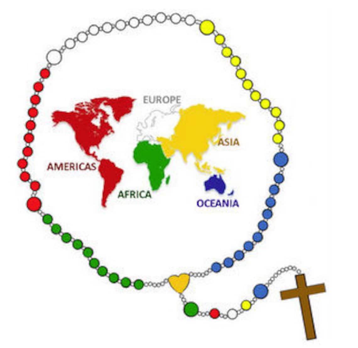 World Mission Rosary With Bronze Colored Crucifix and - Etsy