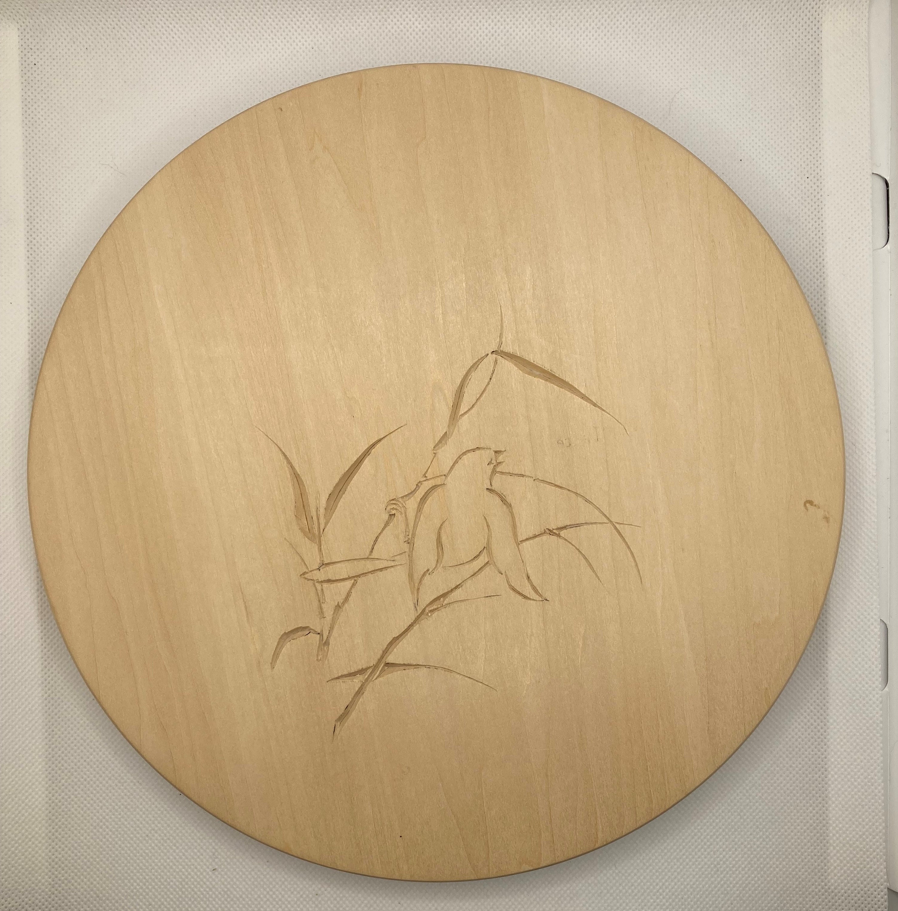 Chip Carved Plate, Bird in Bamboo - Etsy