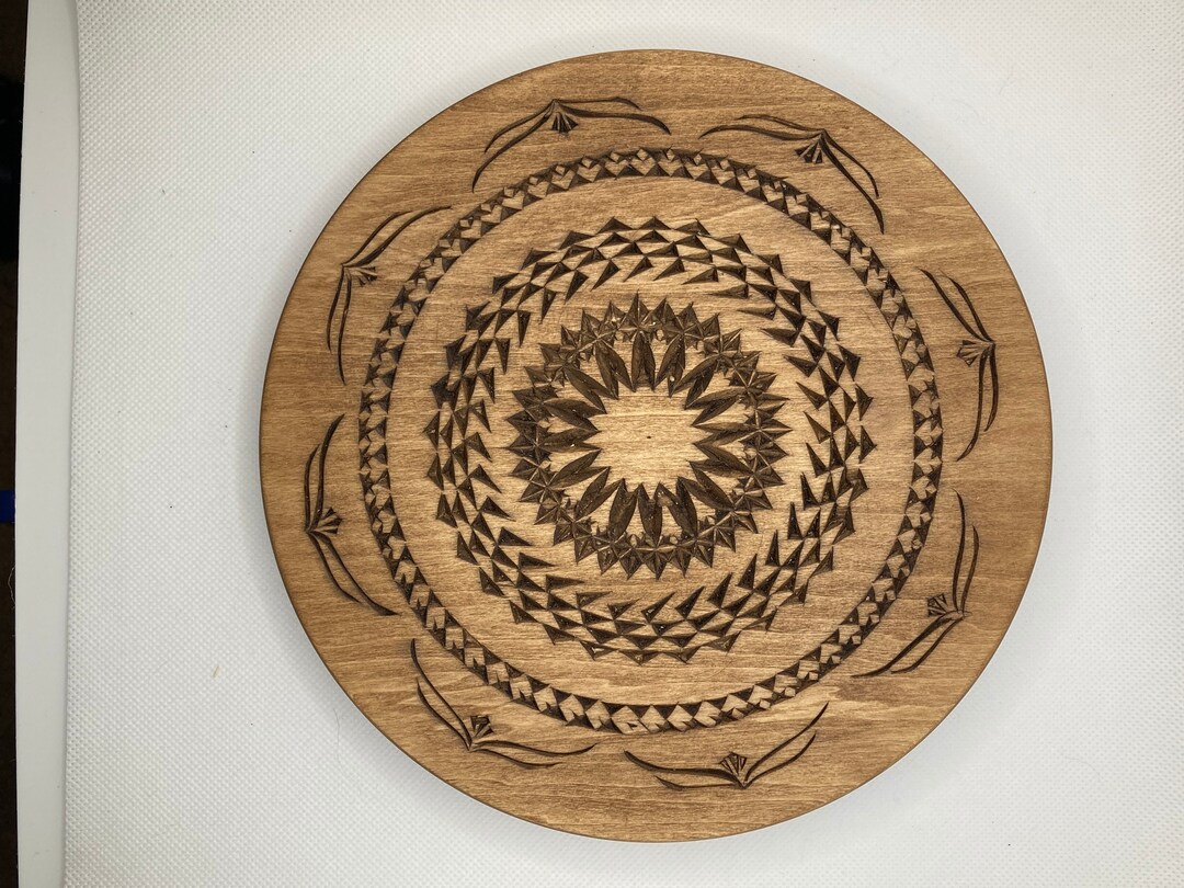 Chip Carved Plate With Geometric Pattern - Etsy