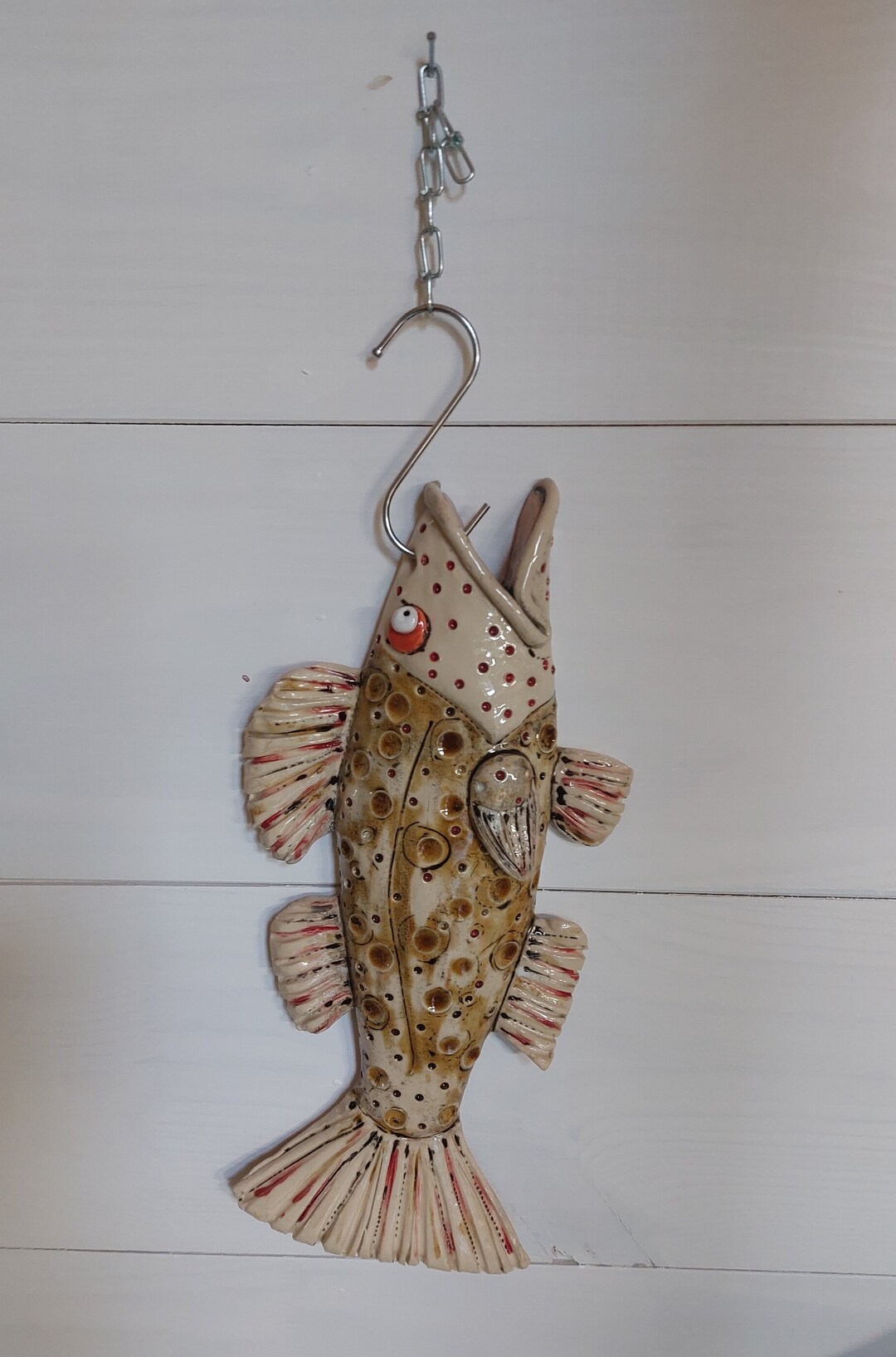 Keramische Vis Baars Van Keramiek Hangende Vis Zeevis - Etsy