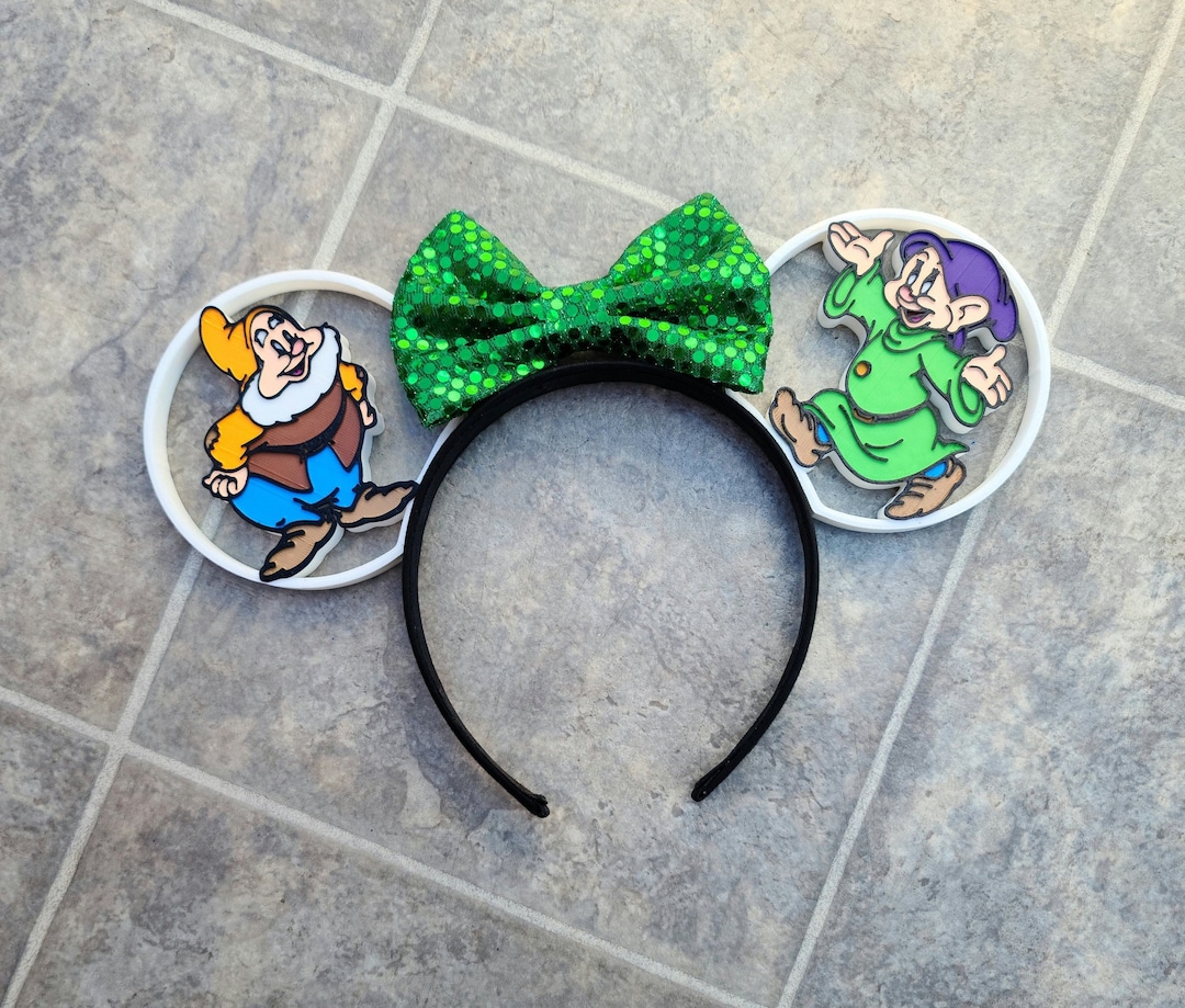 Dwarves Happy and Dopey 3D Printed Mouse Ears - Etsy