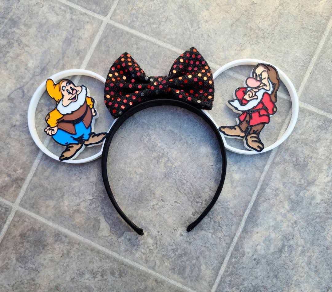 Dwarves Happy and Grumpy 3D Printed Mouse Ears - Etsy