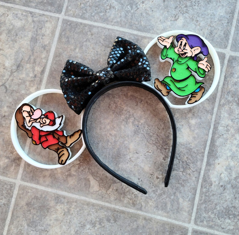 Dwarves Grumpy and Dopey 3D Printed Mouse Ears - Etsy