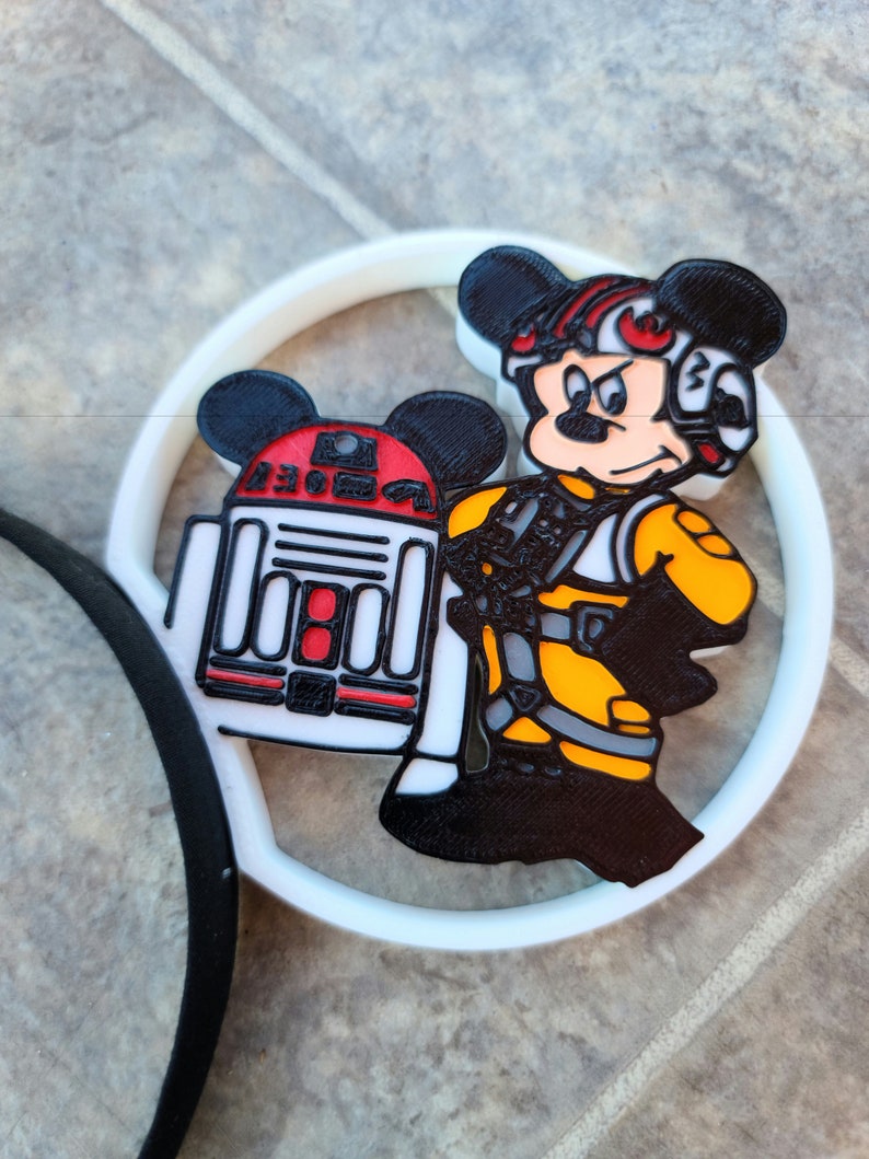 Jedi/rebel Mouse and Droid 3D Printed Mouse Ears - Etsy