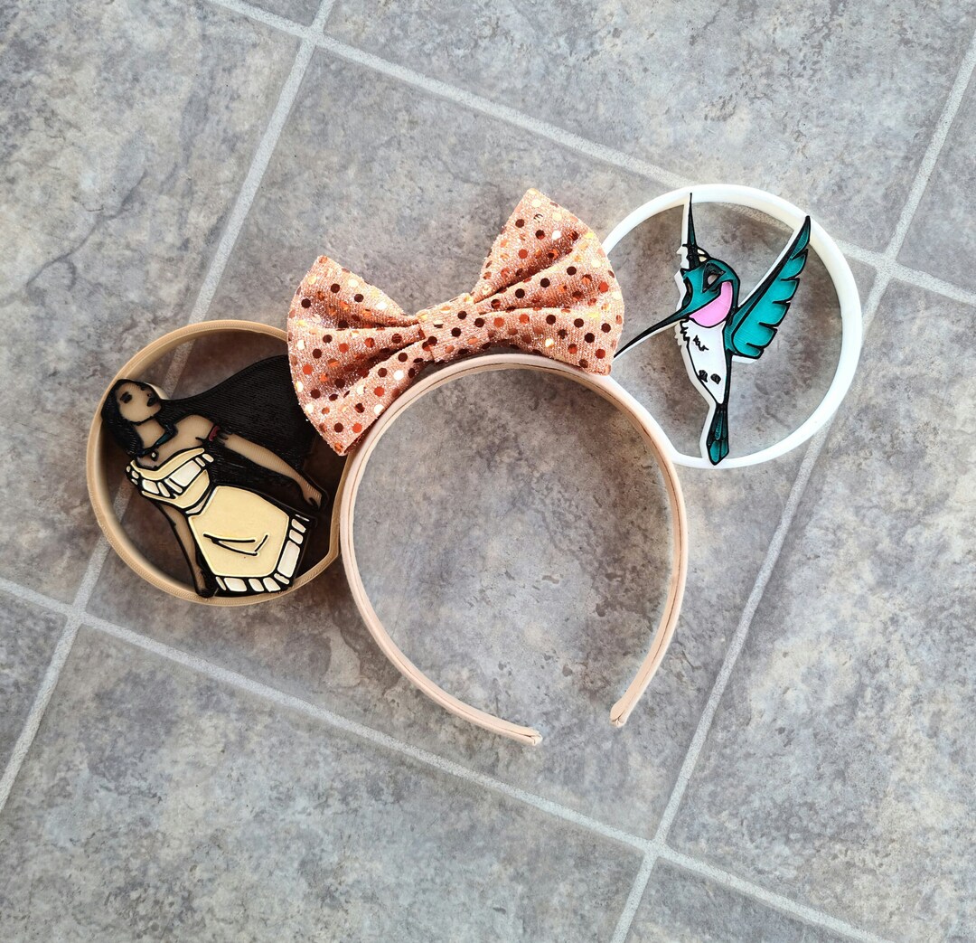 Native Princess and Hummingbird 3D Printed Mouse Ears - Etsy