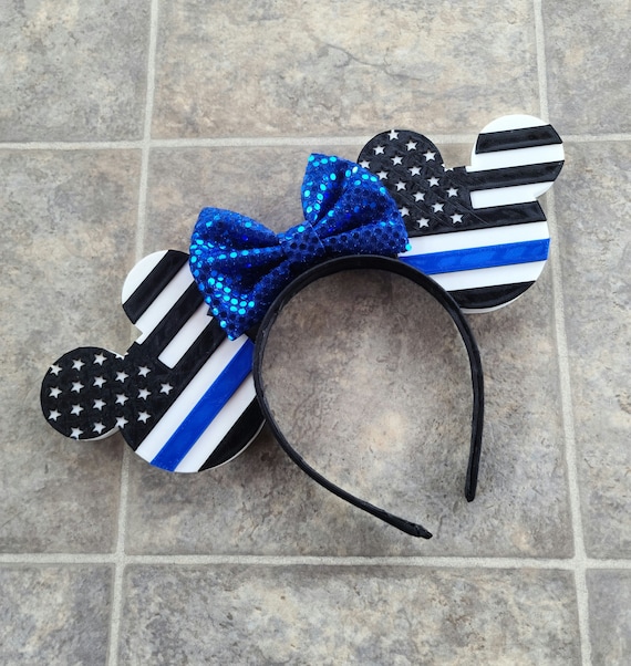 Thin Blue Line Mouse Head 3D Printed Mouse Ears - Etsy