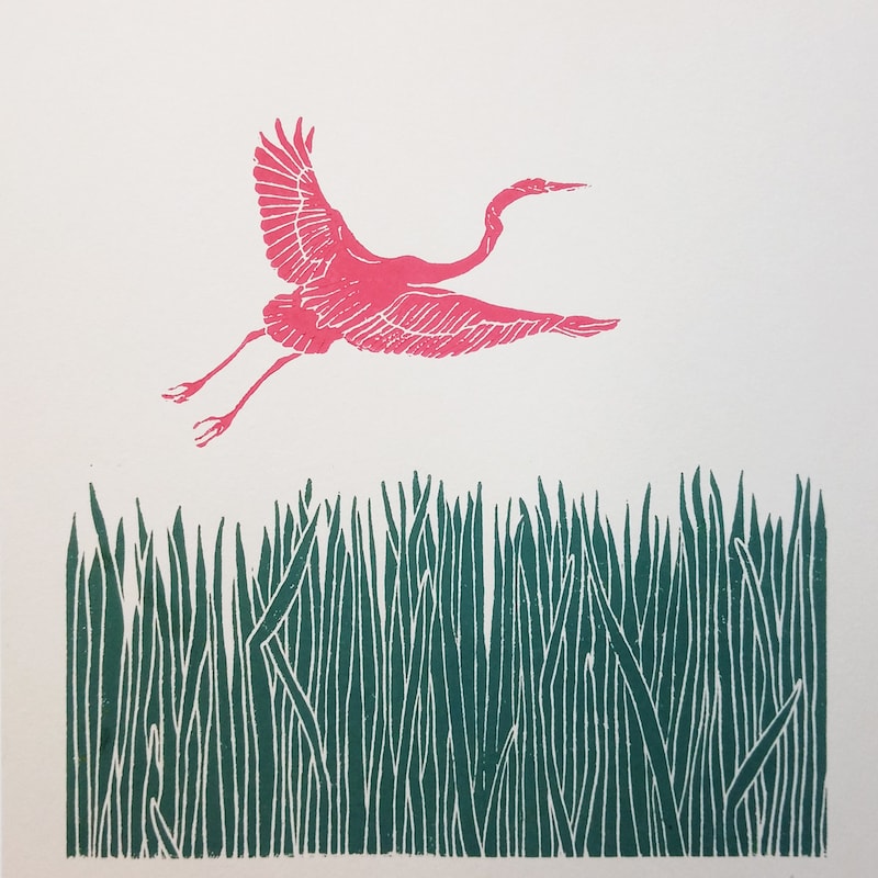 Linocut Landscape - Etsy