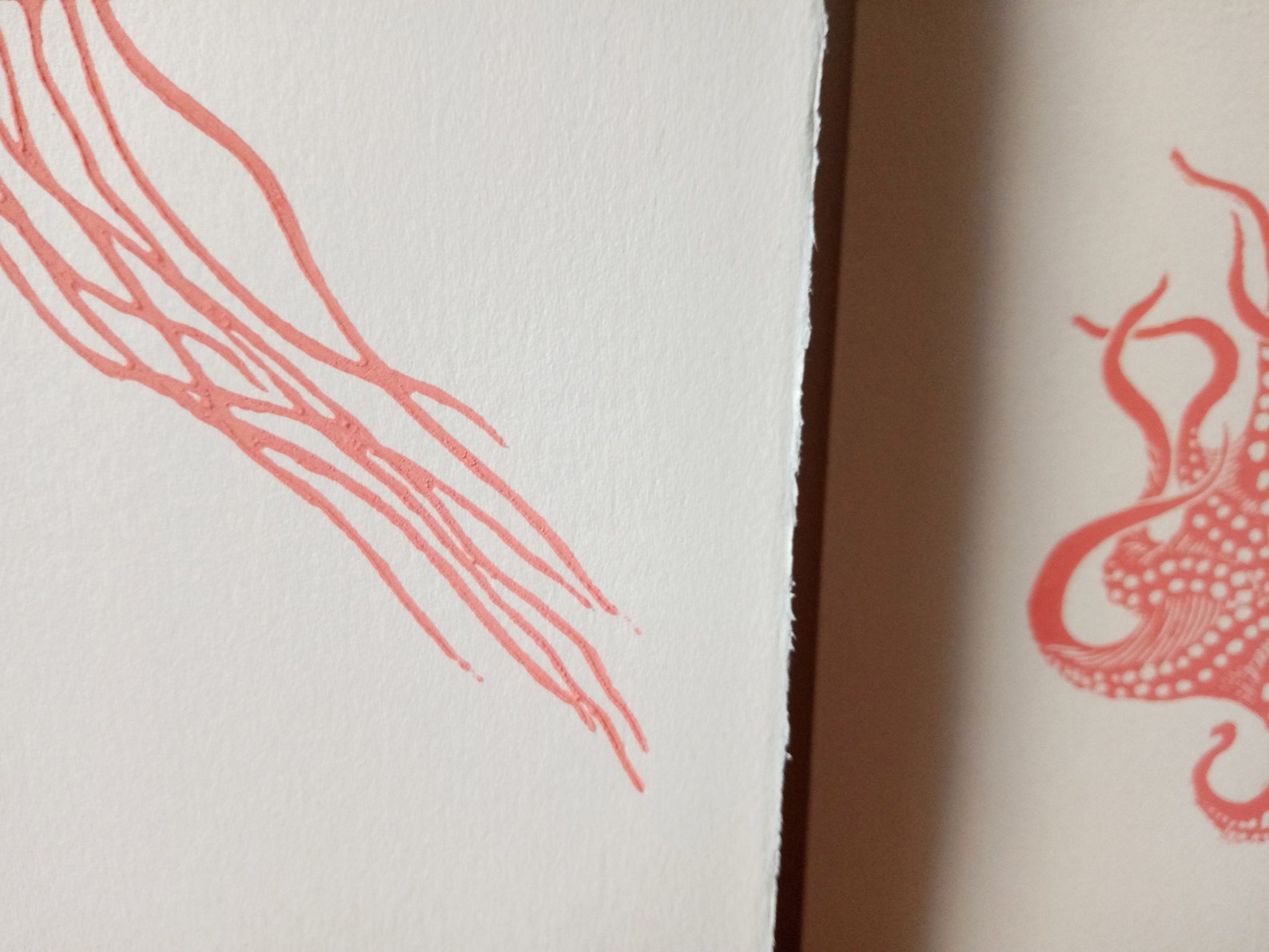 Linocut Octopus Original Art Print Marine Art Hand Carved - Etsy