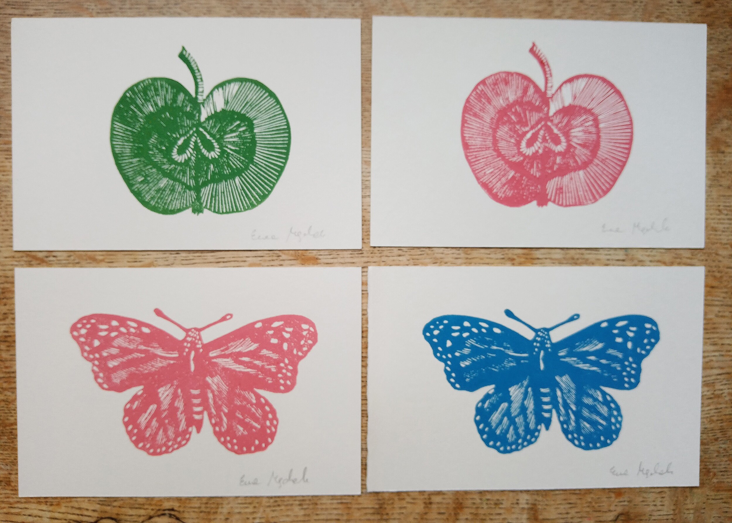 Linocut APPLE Original Art Print Hand Carved Hand Printed - Etsy