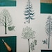 Linocut Fir Tree - Original Art Print, Nature Wall Art,forest Trees ...
