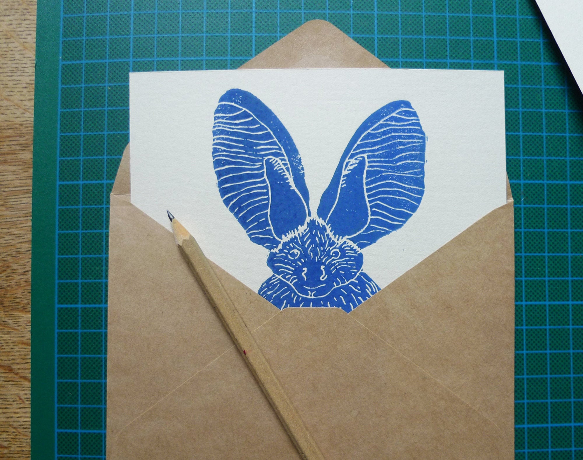 Linocut Bat Original Art Print Blue Wall Decor Hand Made | Etsy