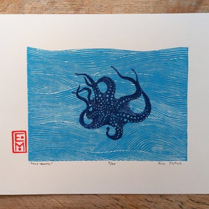 Linocut Underwater - Original Art Print, Signed and Numbered by the ...