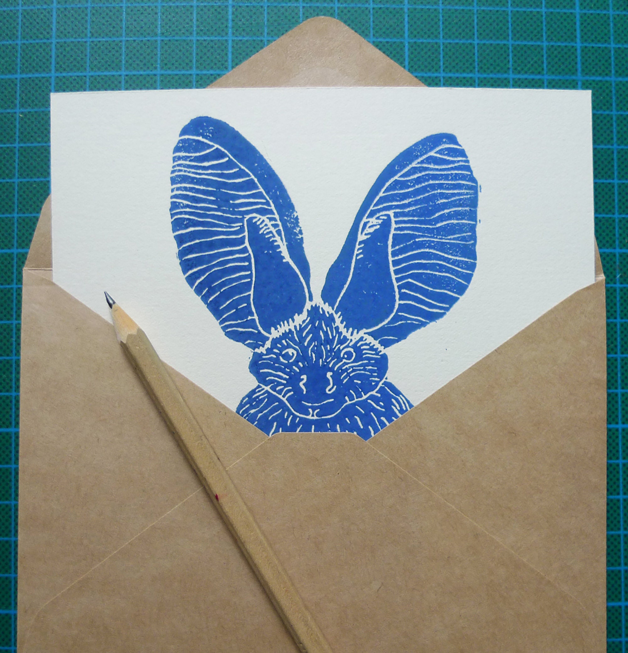 Linocut Bat Original Art Print Blue Wall Decor Hand Made - Etsy