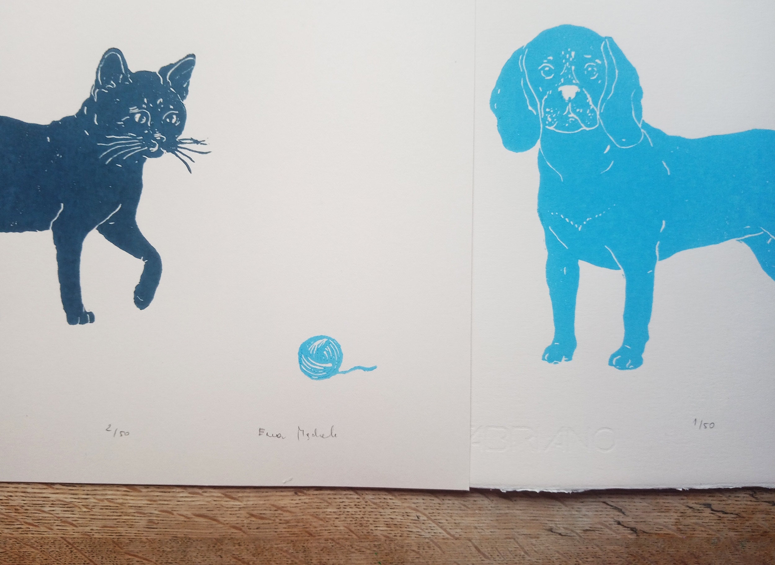 Linocut Cat Original Art Print Signed and Numbered by the - Etsy