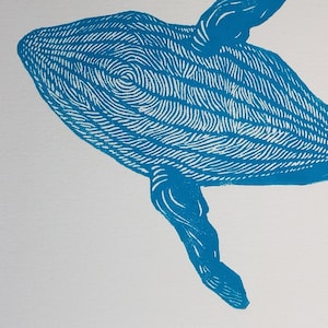 Linocut Print Whale - Original Art Print, Nature Wall Art, Limited ...
