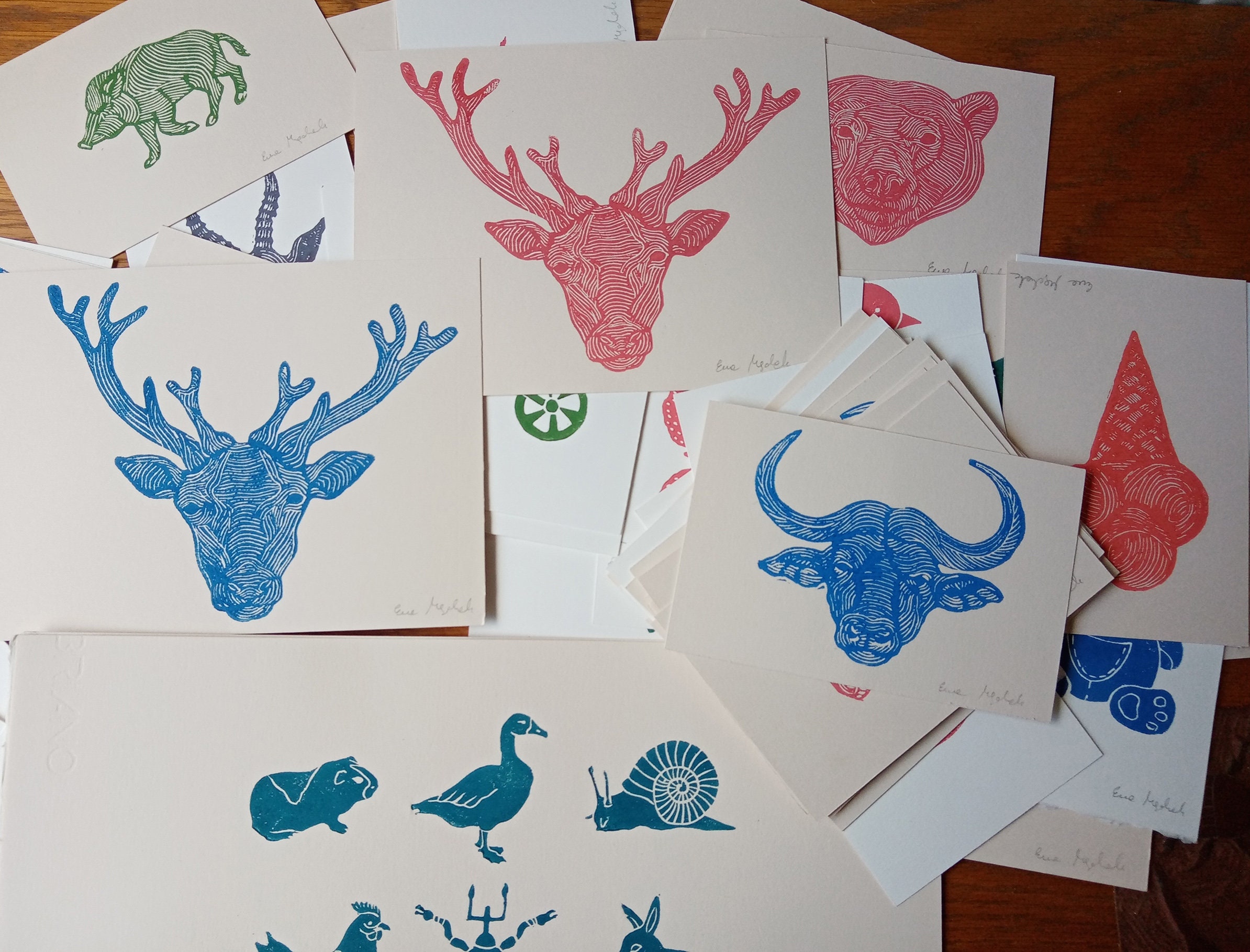 Linocut Reindeer Original Art Print Animal Art Nature Art - Etsy