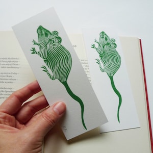 Bookmark Mouse - Linocut, Original Art Print, Nature Art, Animal, Hand ...