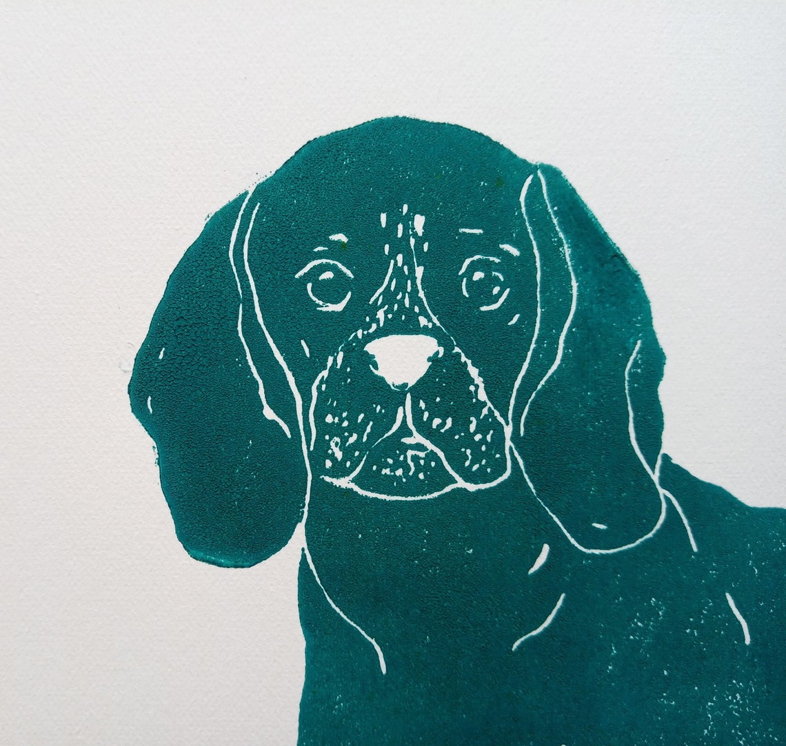 Linocut Dog, Original Art Print, Signed and Numbered by Artist ...