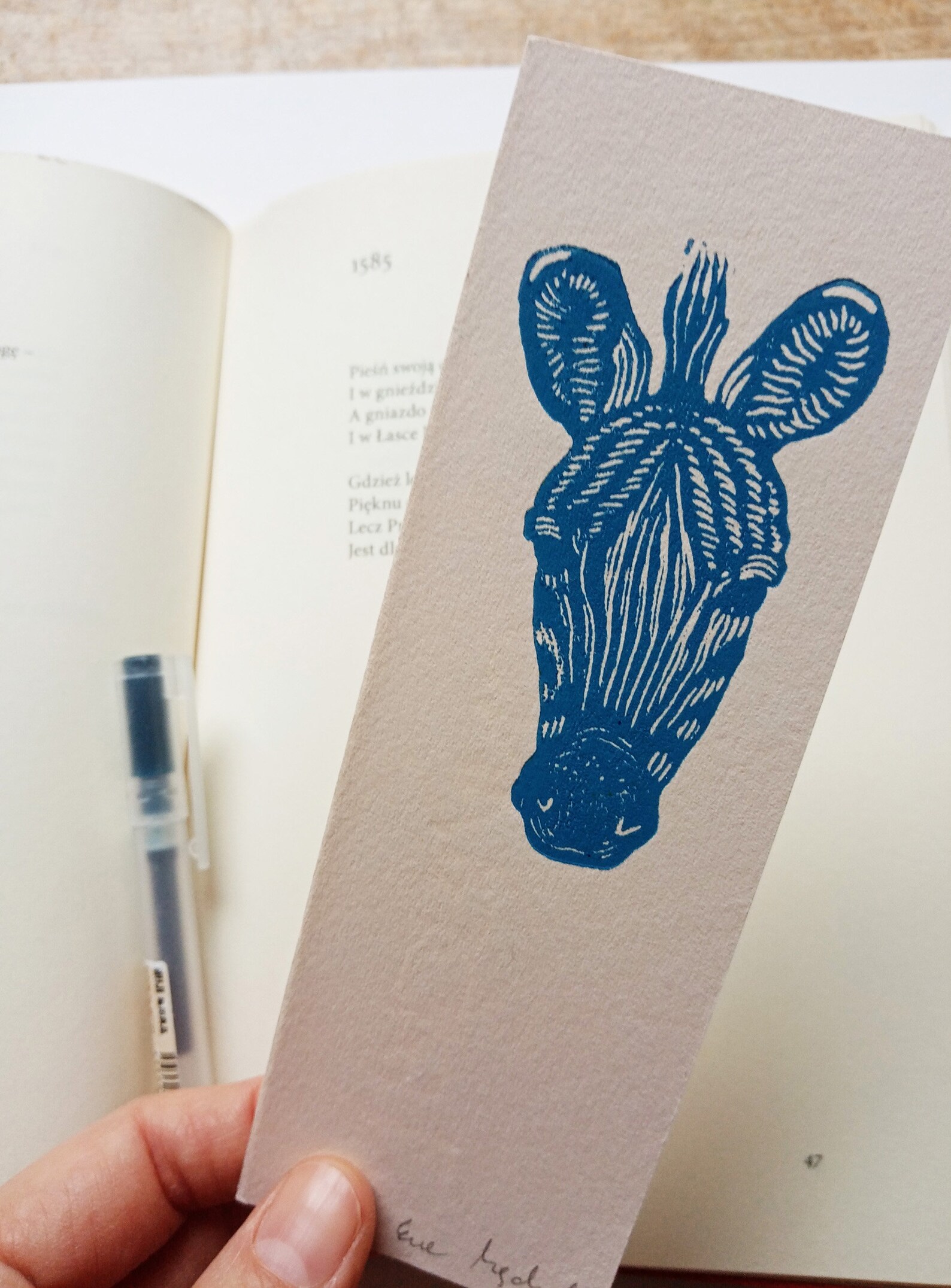 Bookmark Zebra Linocut Original Art Print African Animal - Etsy