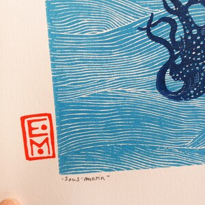Linocut Underwater - Original Art Print, Signed and Numbered by the ...