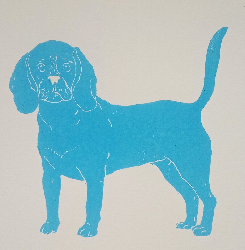 Linocut Dog, Original Art Print, Signed and Numbered by Artist ...