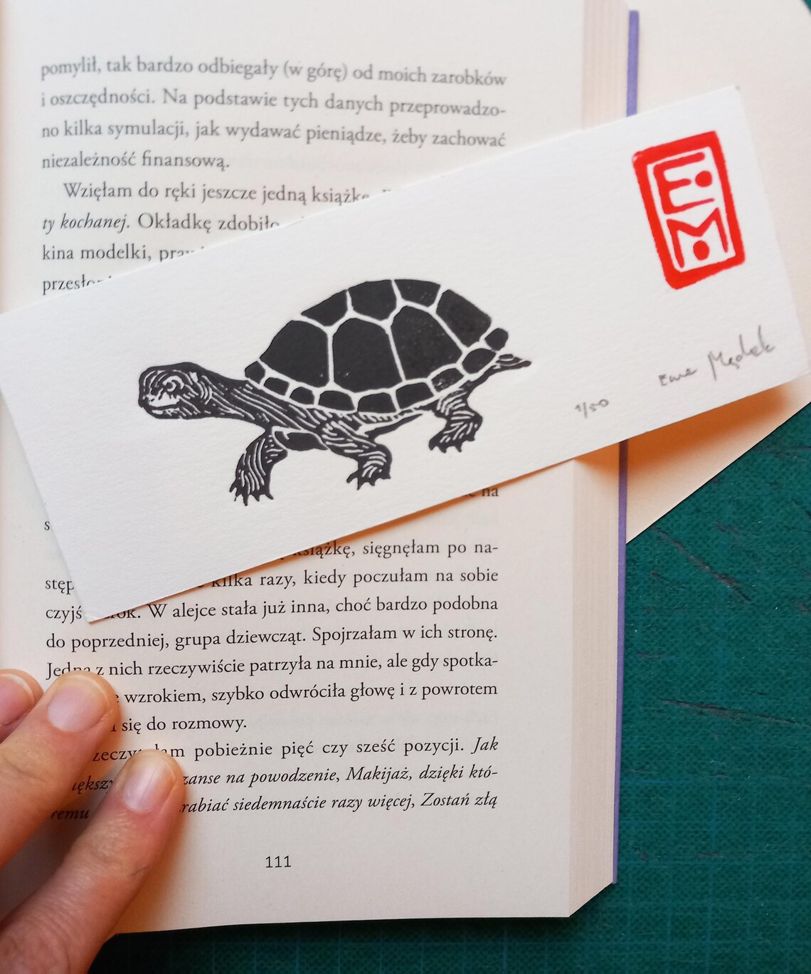 Turtle Bookmark-linocut, Original Art Print, Nature Art, Zoological ...