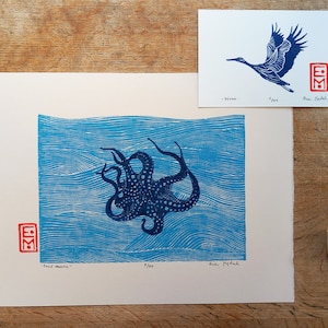Linocut Underwater - Original Art Print, Signed and Numbered by the ...