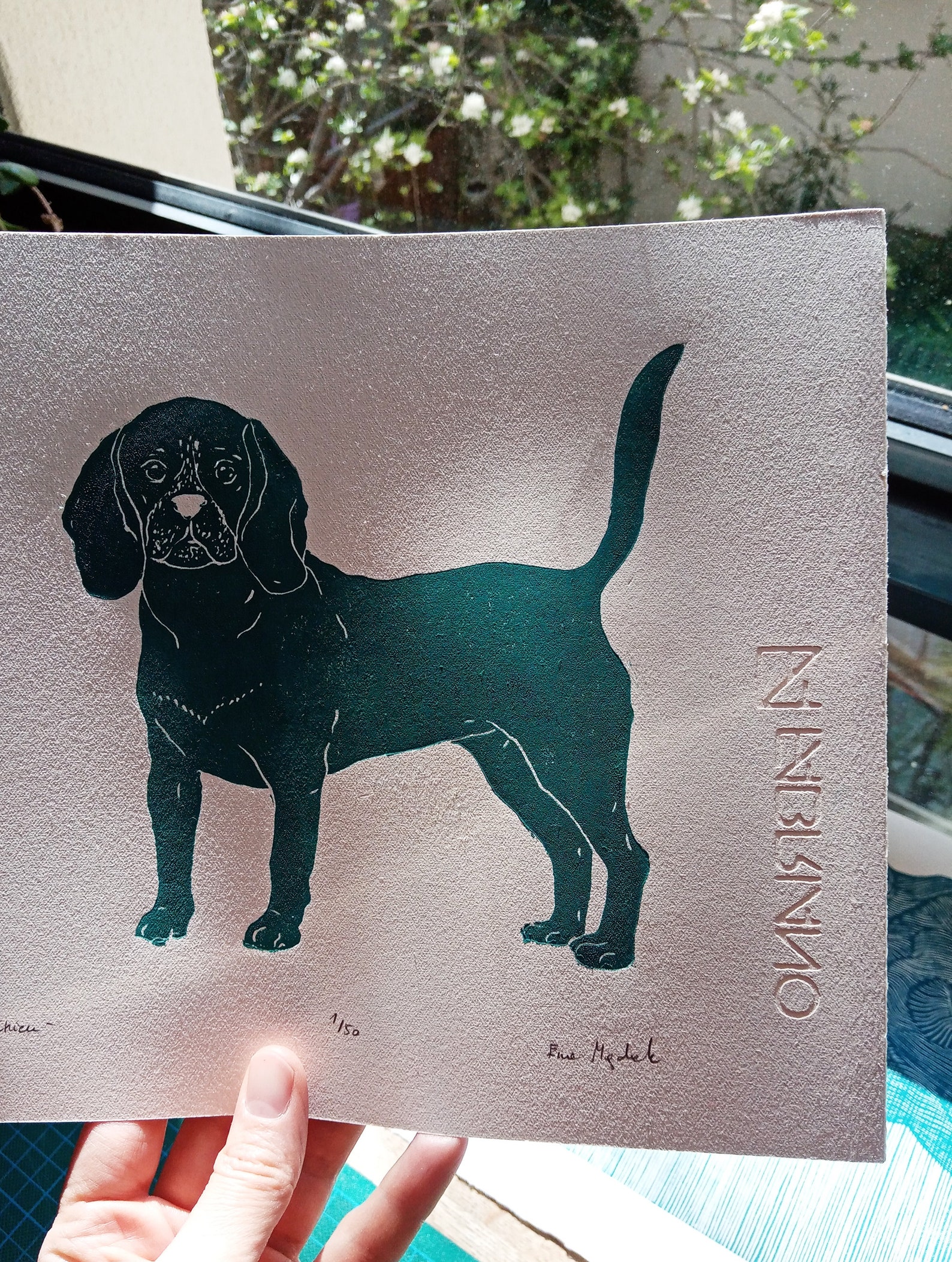 Linocut Dog, Original Art Print, Signed and Numbered by Artist ...