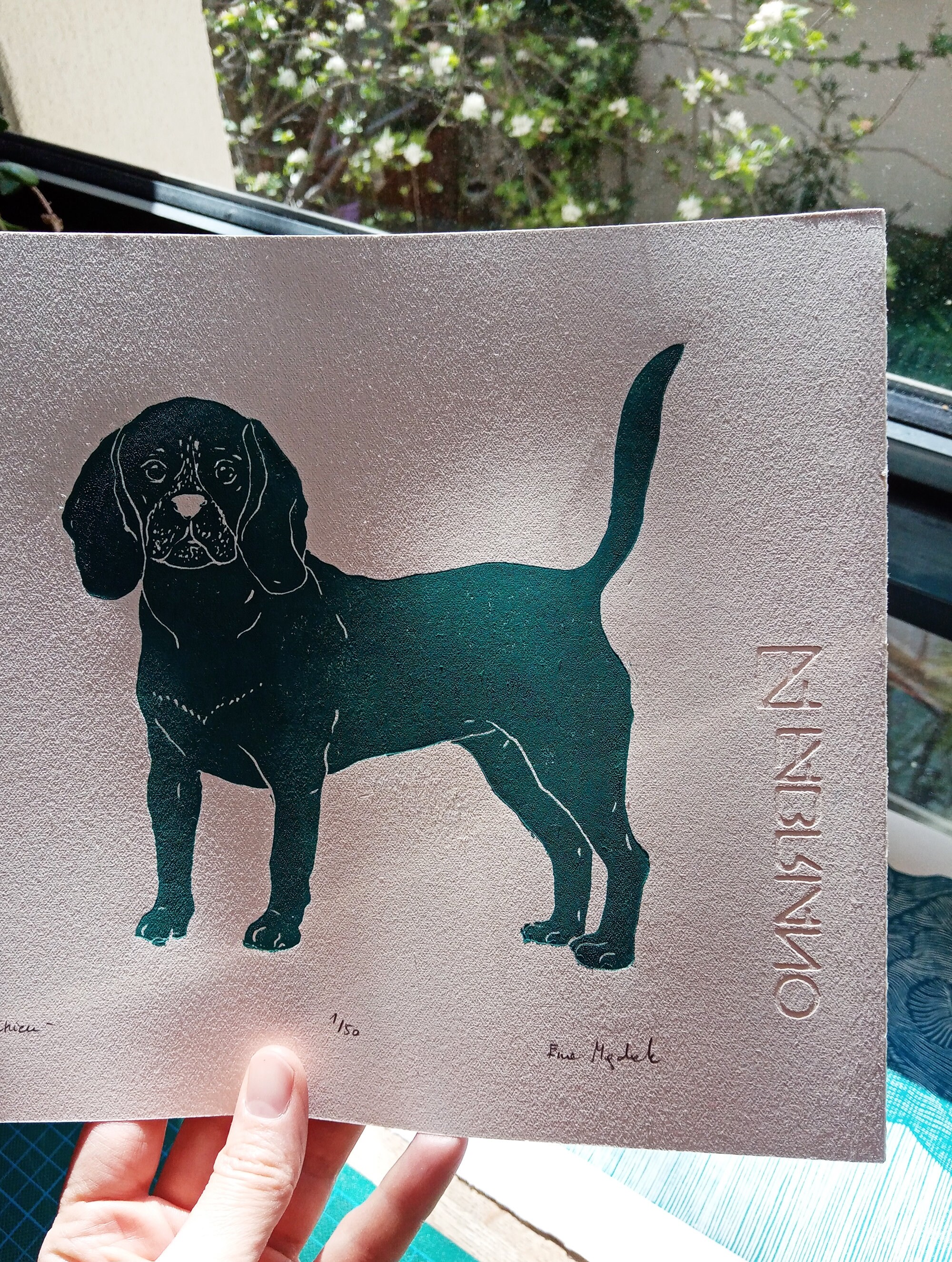 Linocut Dog, Original Art Print, Signed and Numbered by Artist ...