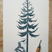 Linocut Fir Tree - Original Art Print, Nature Wall Art,forest Trees ...