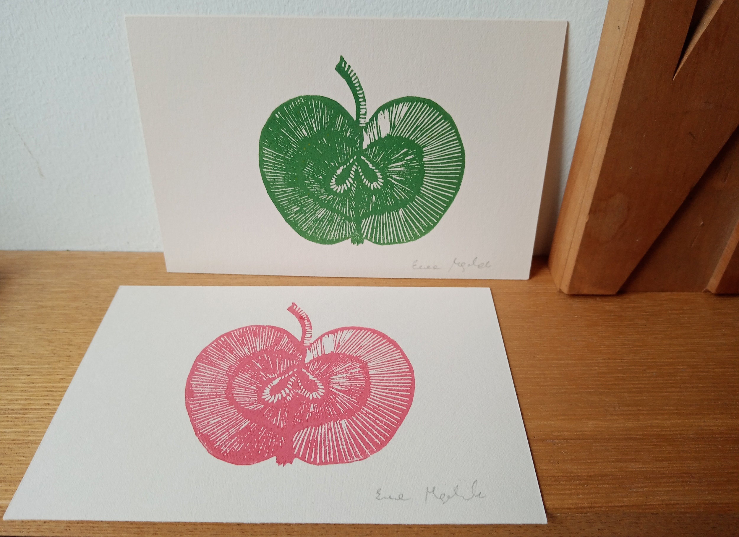 Linocut APPLE Original Art Print Hand Carved Hand Printed - Etsy