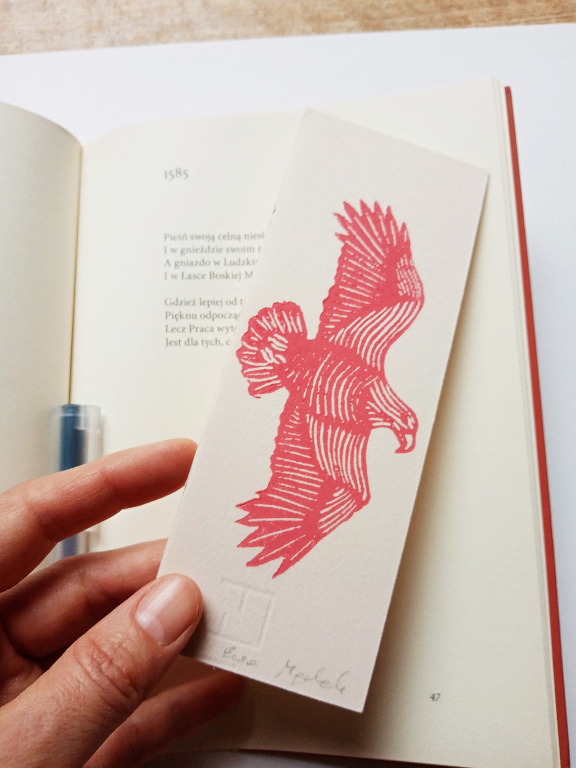 Bookmark Eagle, Linocut, Original Art Print, Forest Animals, Nature Art ...