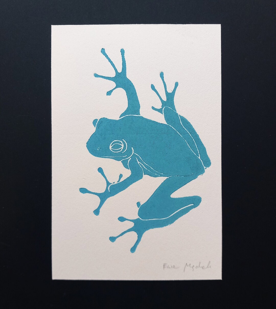 Linocut Frog - Original Art Print, Nature Wall Art, Limited Edition ...