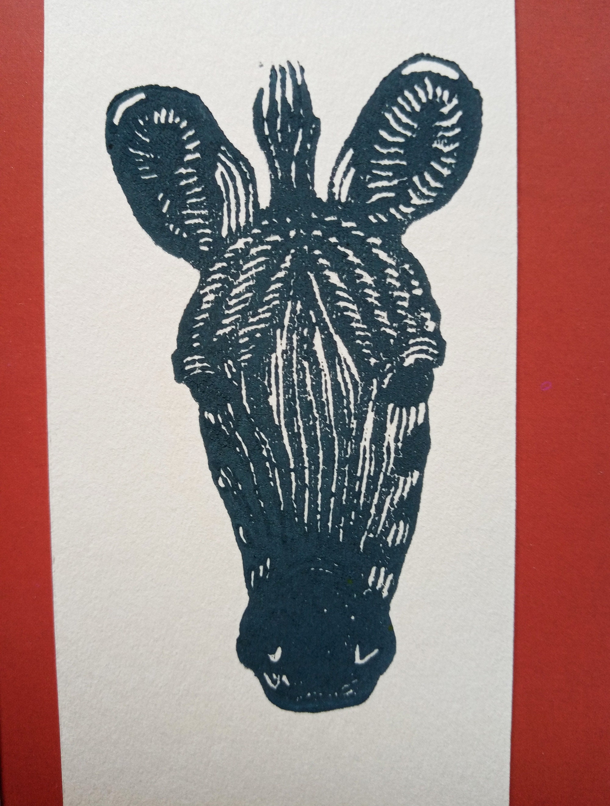 Bookmark Zebra Linocut Original Art Print African Animal - Etsy