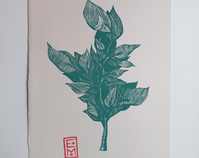 Linocut Fir Tree - Original Art Print, Nature Wall Art,forest Trees ...