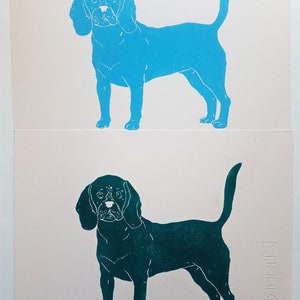 Linocut Dog, Original Art Print, Signed and Numbered by Artist ...