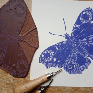 Linocut Butterfly, Original Art Print, Cabinet of Curiosities ...