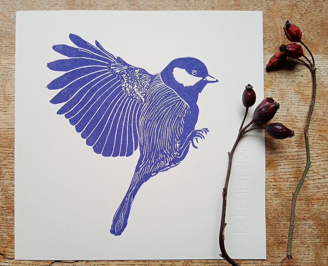 Linocut Bird, Original Art Print, Nature Art, Ornithological ...